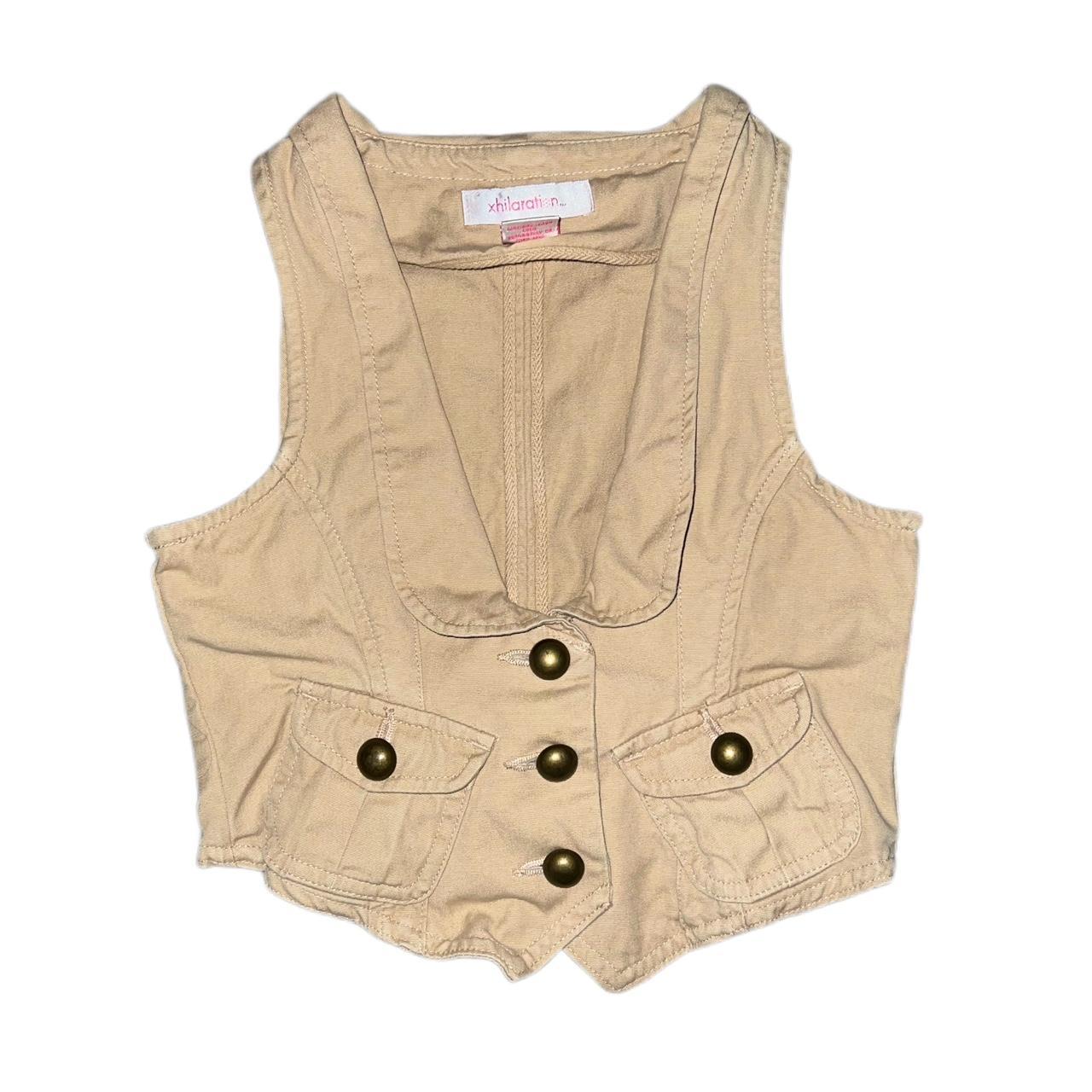 Xhilaration Women's Khaki Waistcoats-vests | Depop