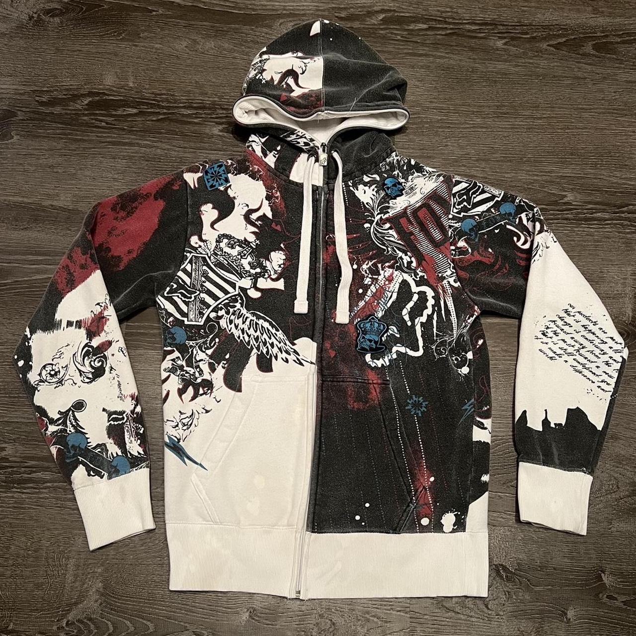 y2k / 2000s fox racing zip up hoodie /... - Depop