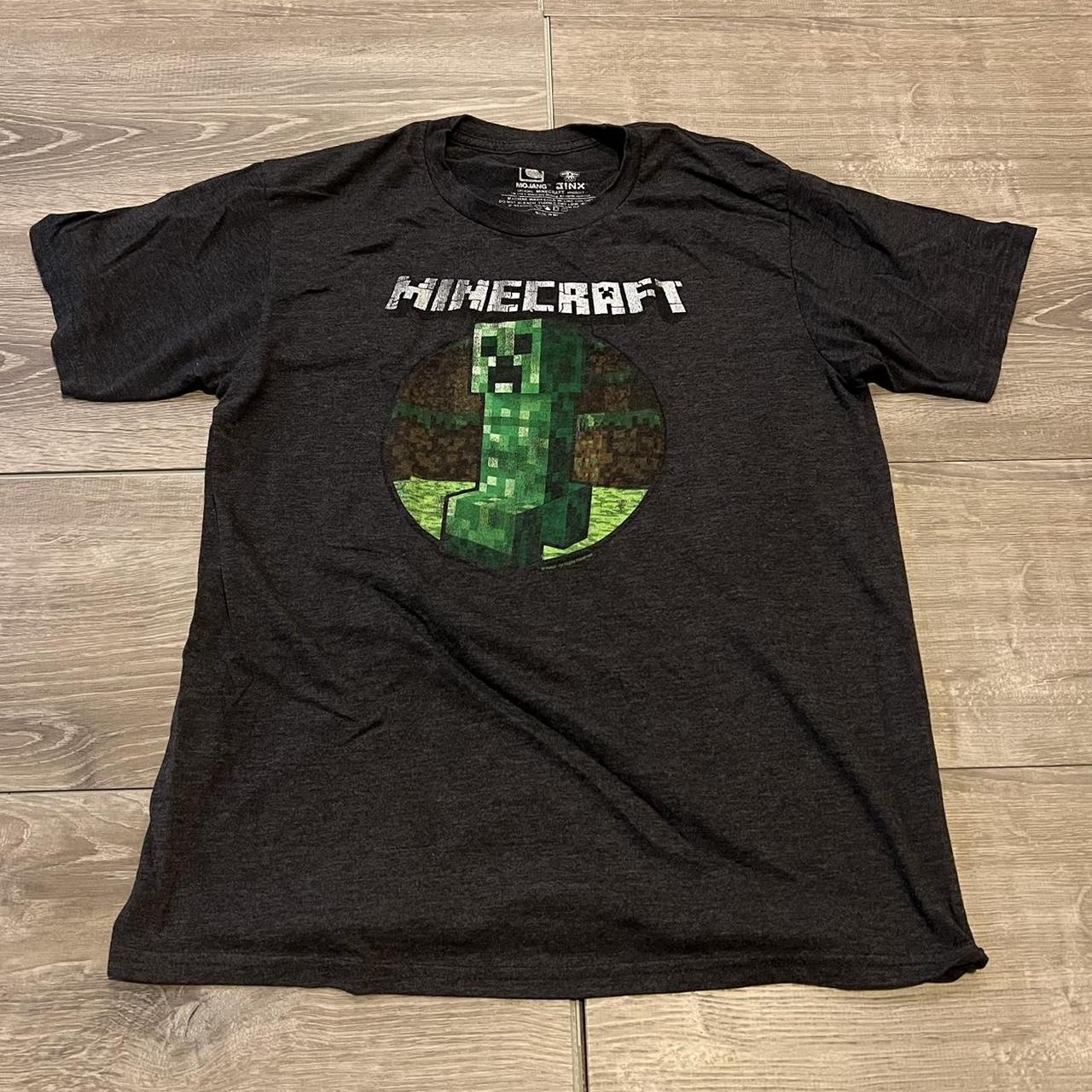 minecraft creeper shirt tagged adult M, measures... - Depop