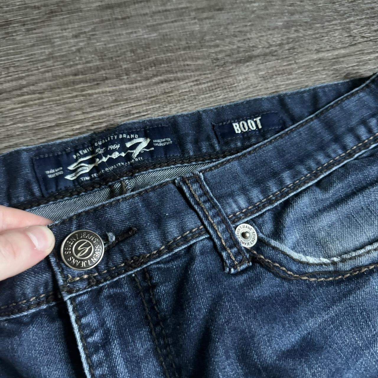 vintage Seven7 flare jeans from the early 2000s 11”... - Depop