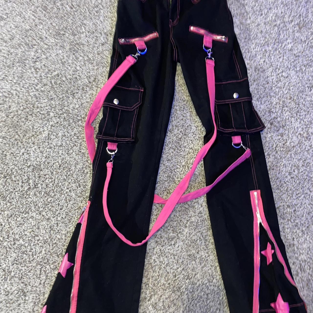 Raver y2k grunge scene flared pants early 2000s style - Depop