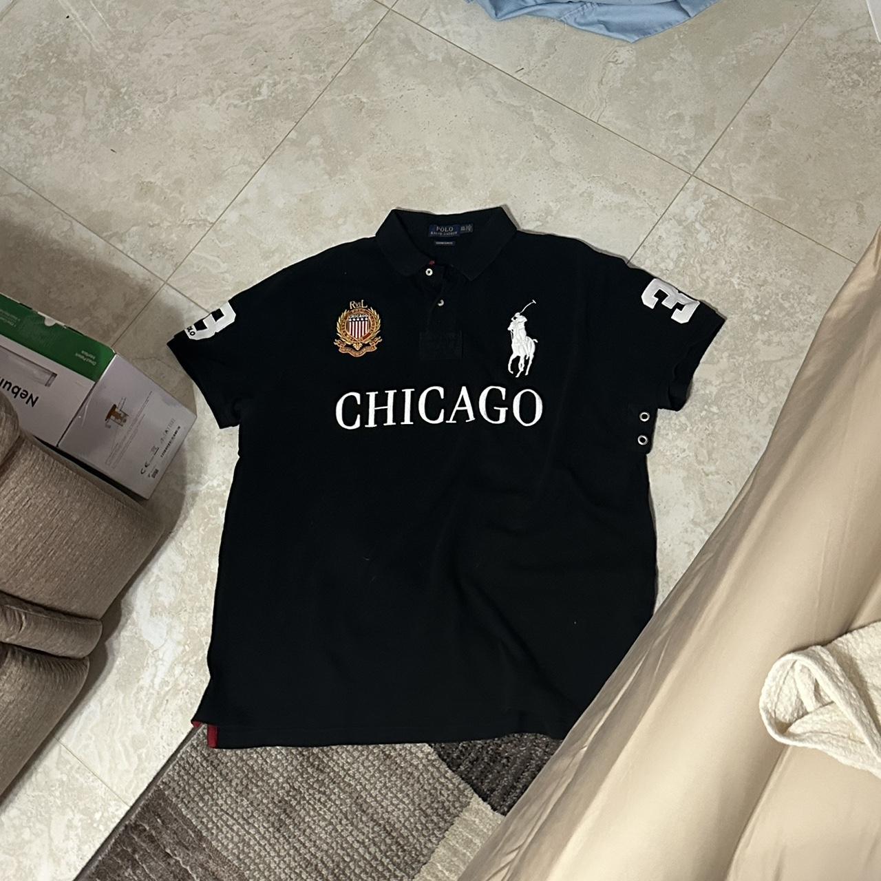 Rare Chicago black custom slim fit Polo Ralph Lauren... - Depop