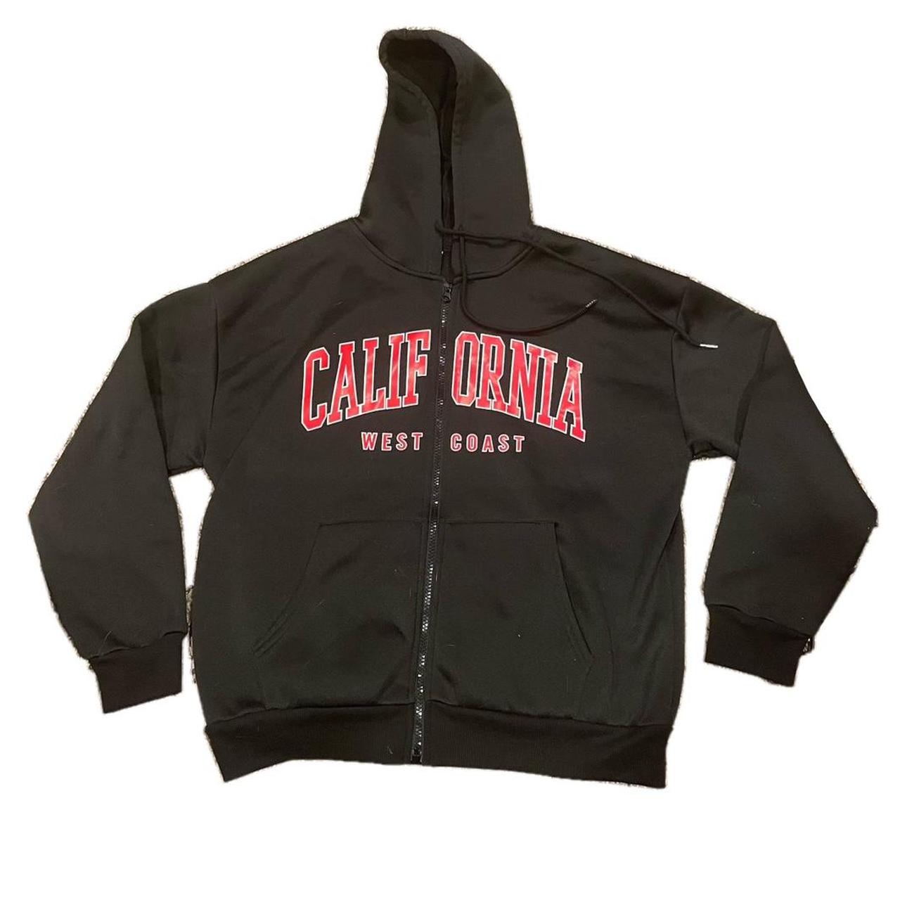 California zip up hoodie with drawstring - Depop