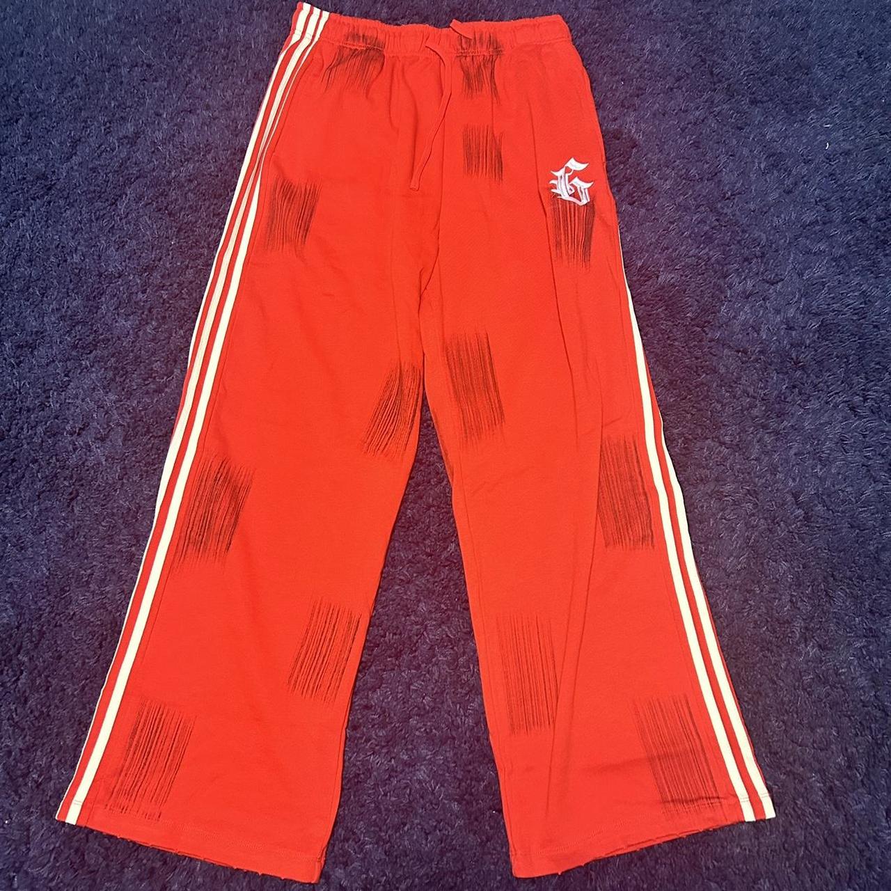 Red Cozy Sweats With White Stripes Never Worn/Brand... - Depop