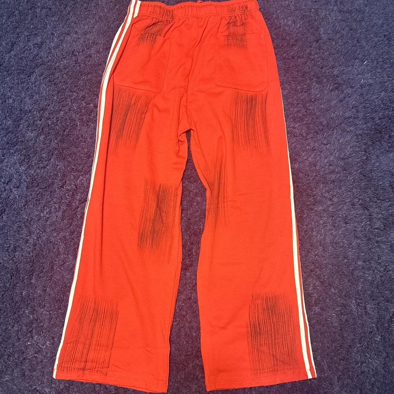 Red Cozy Sweats With White Stripes Never Worn/Brand... - Depop