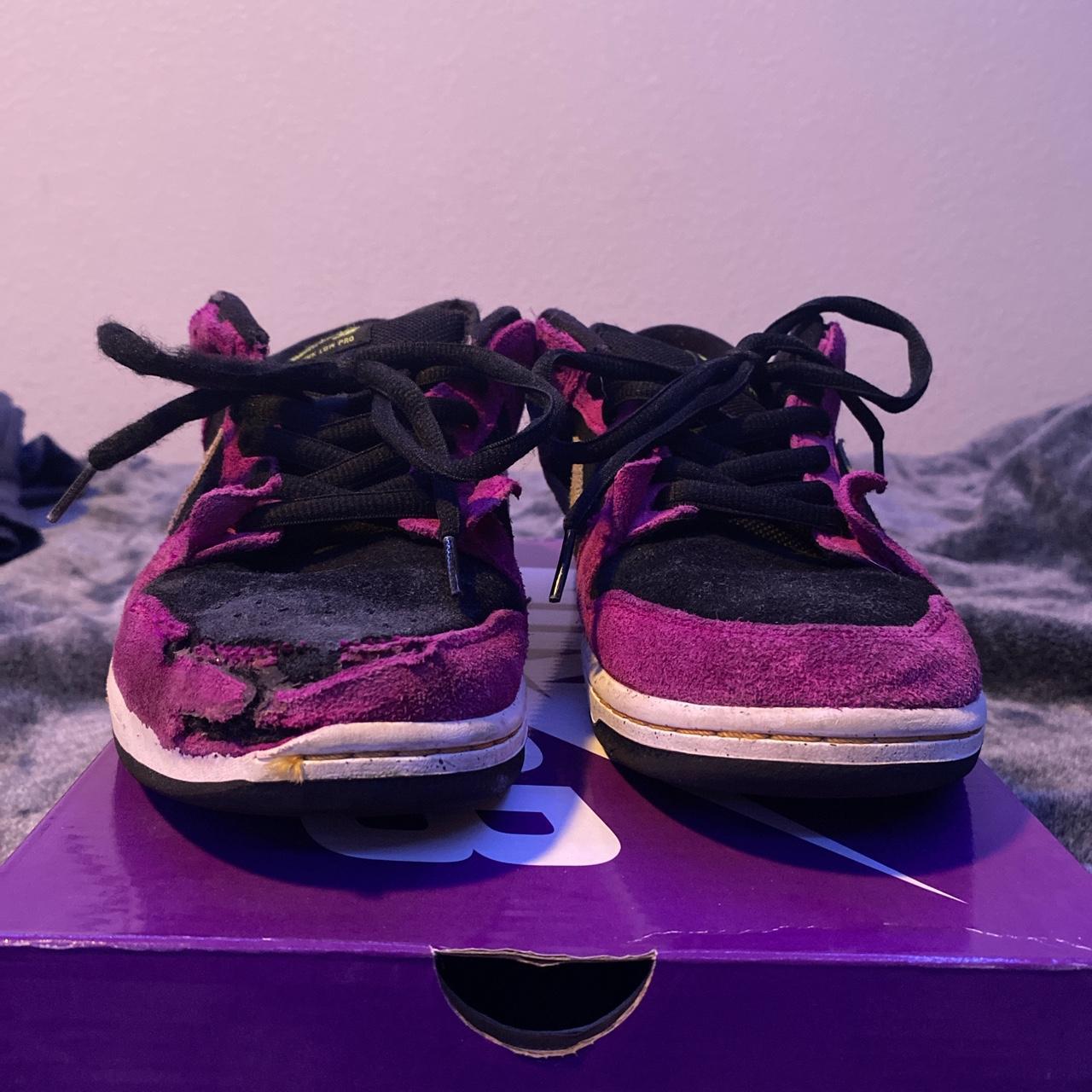 Nike SB dunk Red Plum Condition: Bad Skated Ripped... - Depop