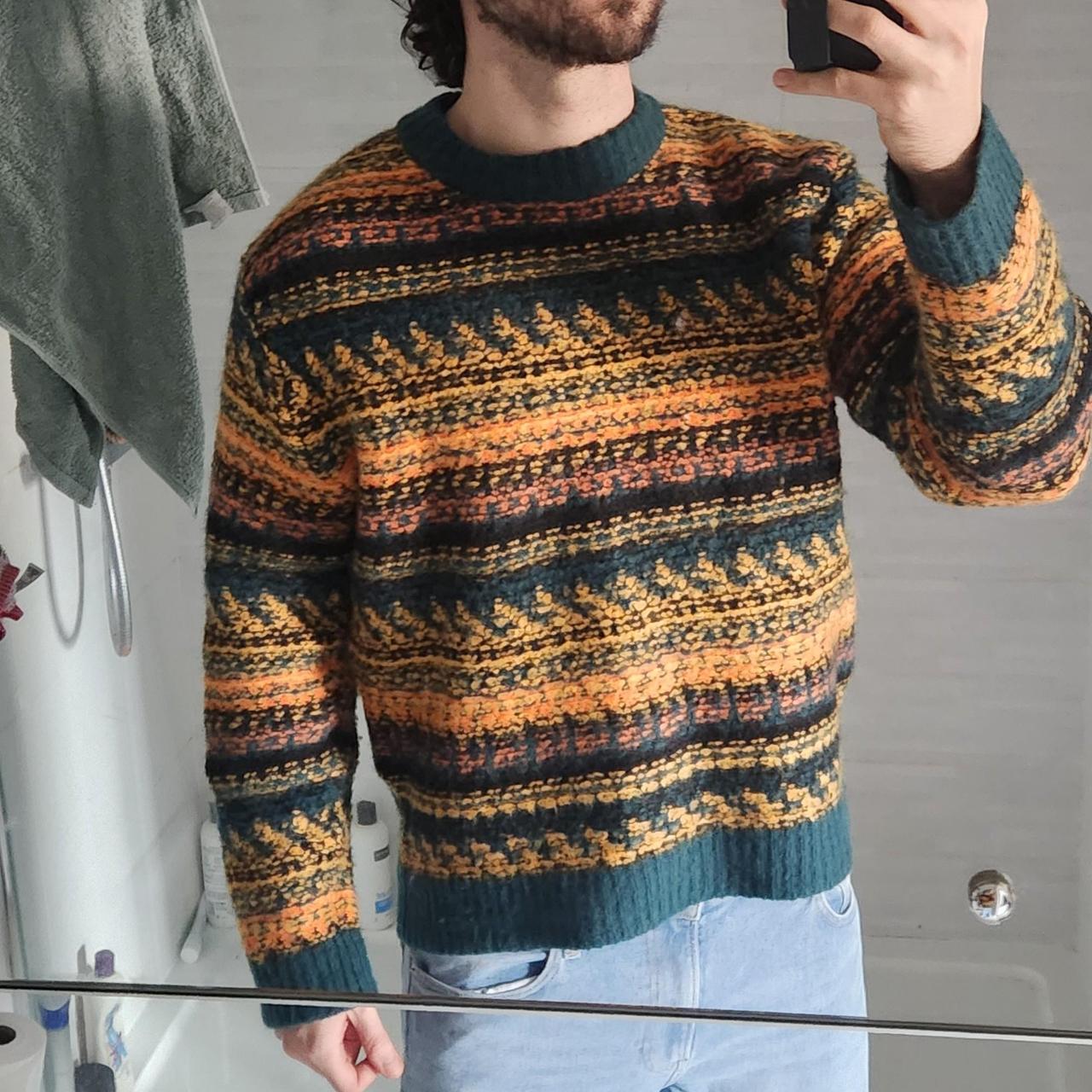 Weekday Medium sized Multi coloured wool jumper.... - Depop