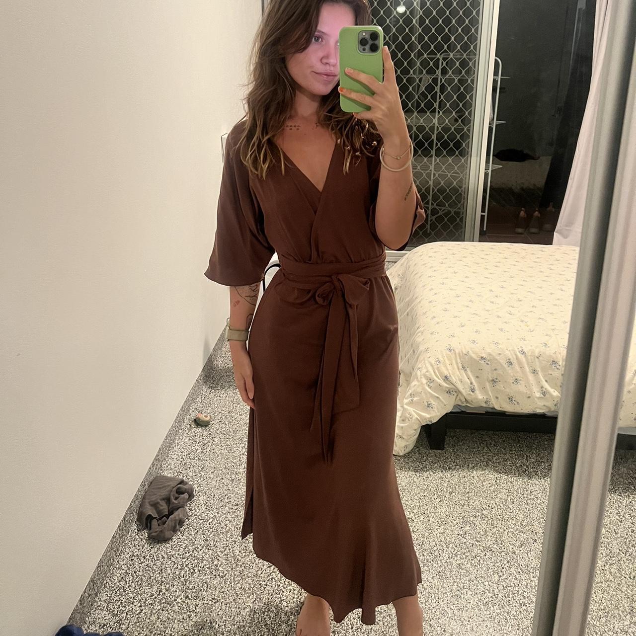 Xs/s hitomi x indigo luna brown dress only worn once... - Depop