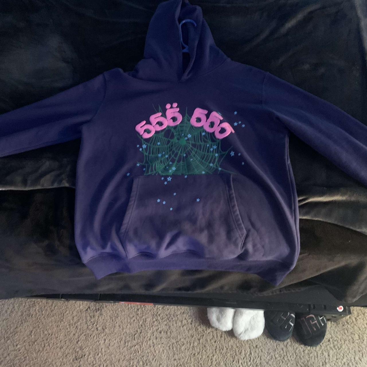 Sp5der navy blue “555” Angel number #sp5der... - Depop