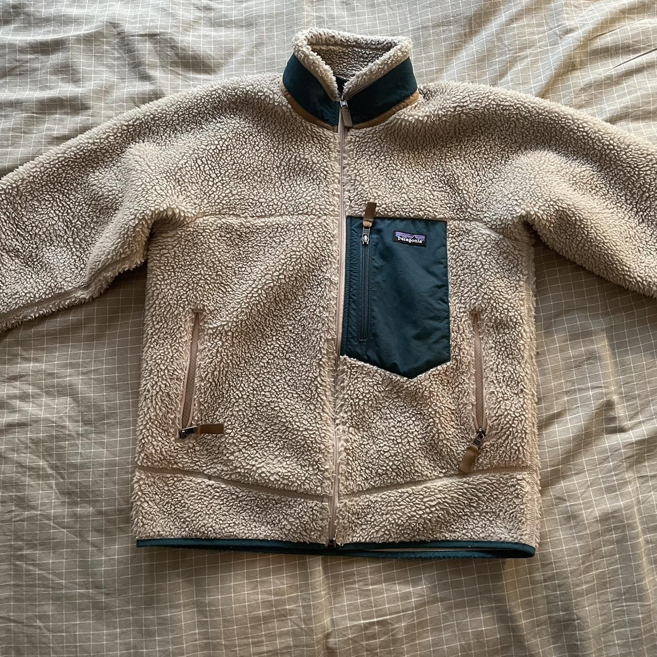 Patagonia retro x deep pile fleece in pelican green,... - Depop
