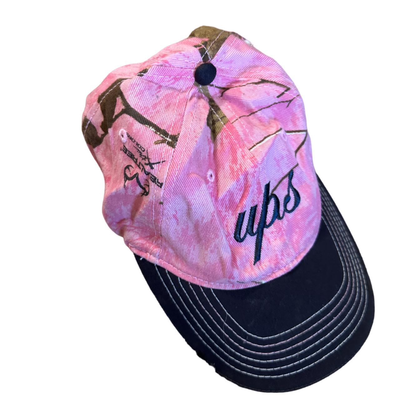 Y2K PINK REAL TREE EMBORDERED CAMO HAT SEND... - Depop