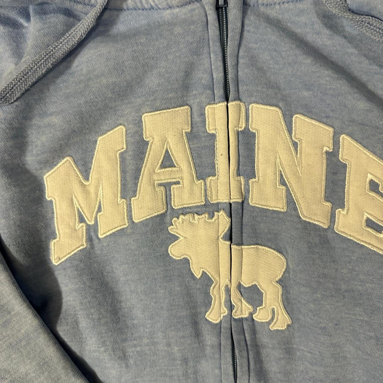 COMFY BLUE MAINE AND MOOSE PRINT JACKET SUPER... - Depop