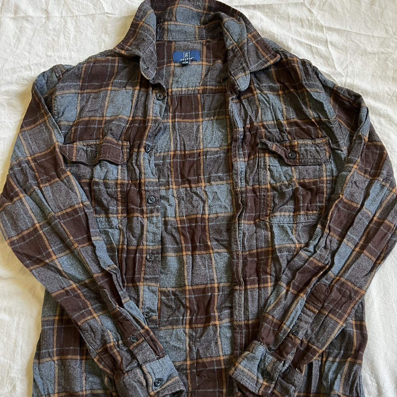 brown/ neutral flannel - Depop