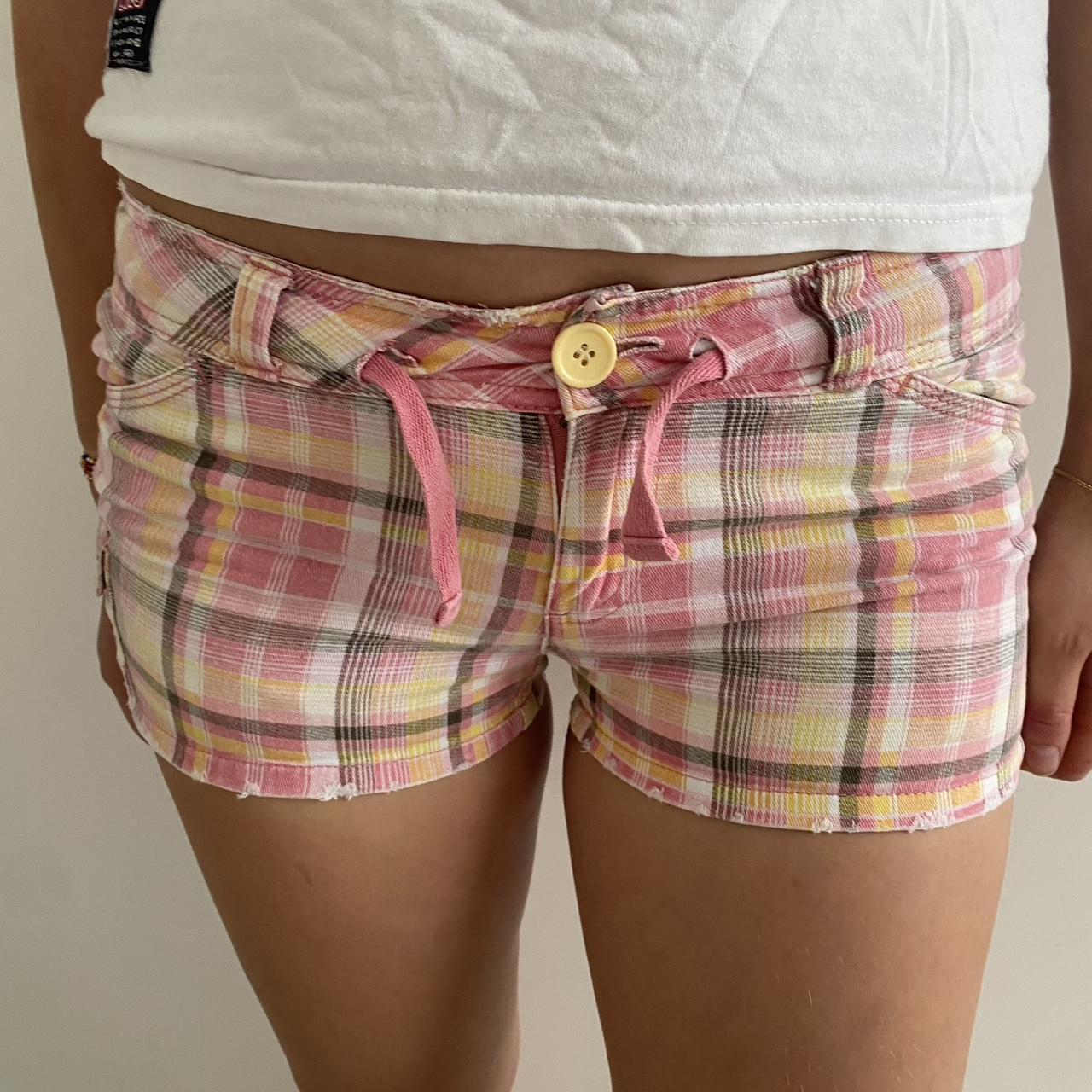 italian vintage micro mini low waisted multicoloured... - Depop