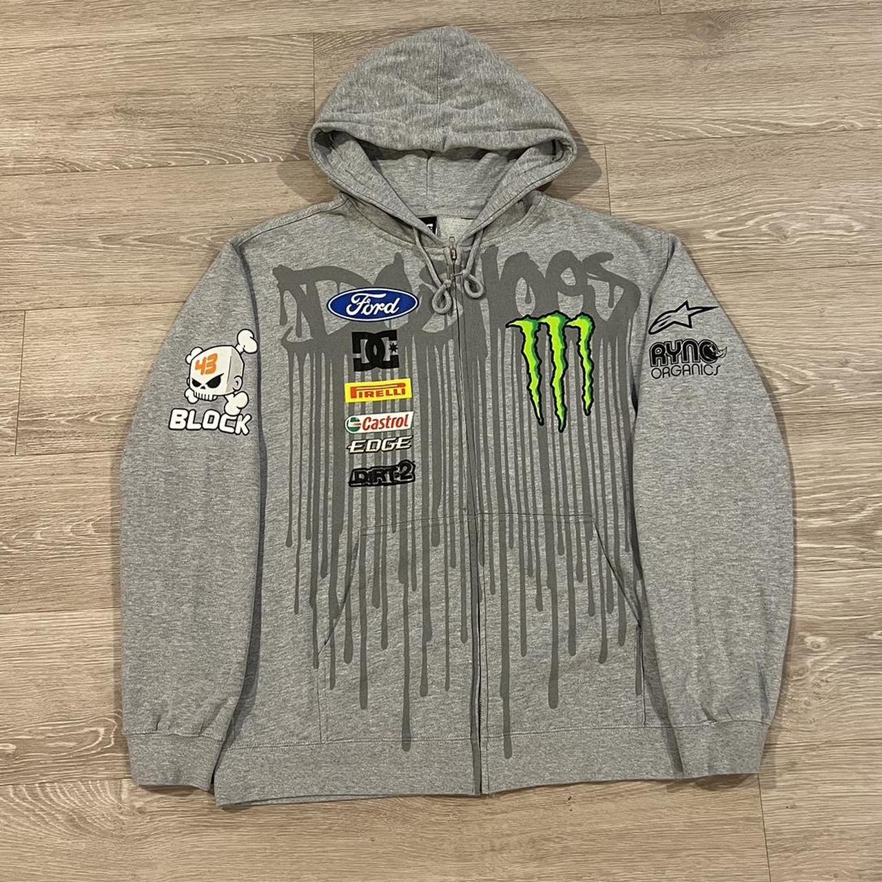 DC KEN BLOCK MONSTER ENERGY ZIP UP EMO GRUNGE SIZE L - Depop