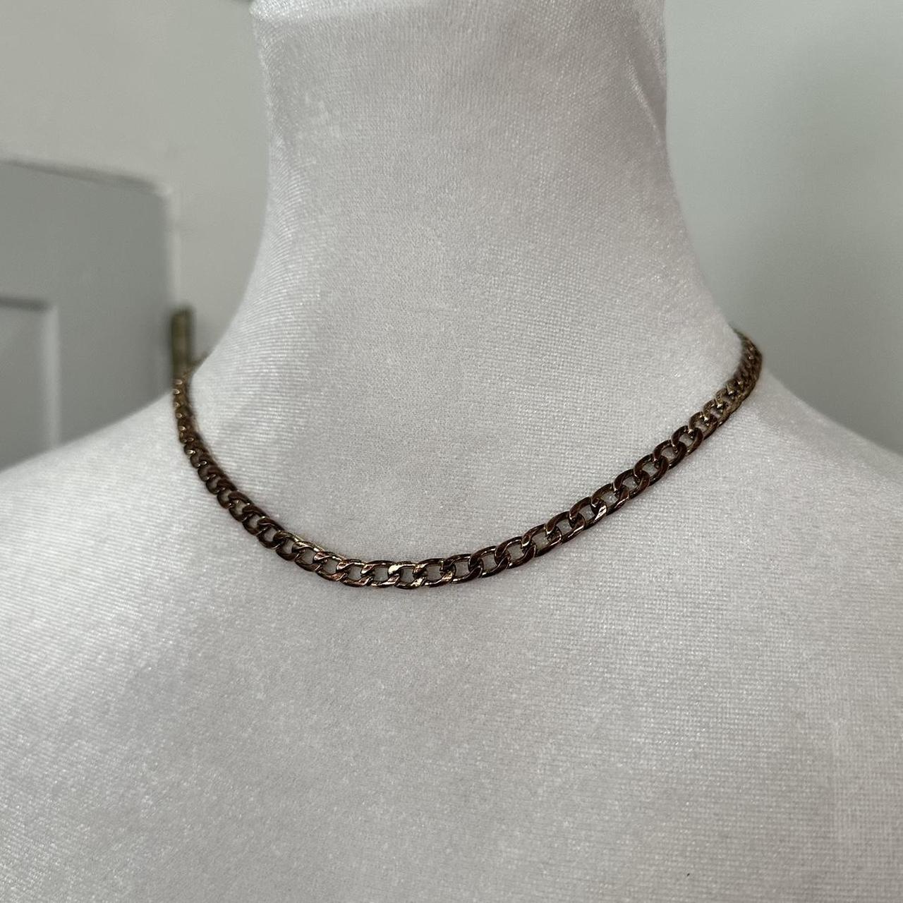 tarnished gold chain choker necklace 💛 - Depop
