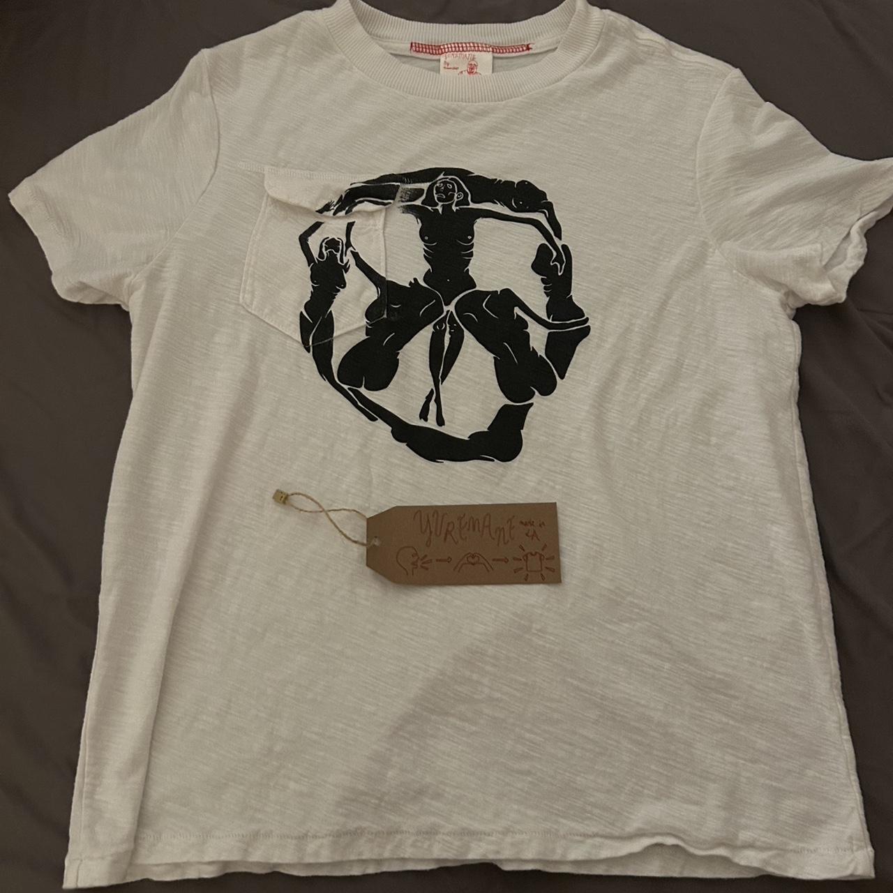 YUREMANE SLUB TEE BLACK LOGO size 2 NEVER... | Depop