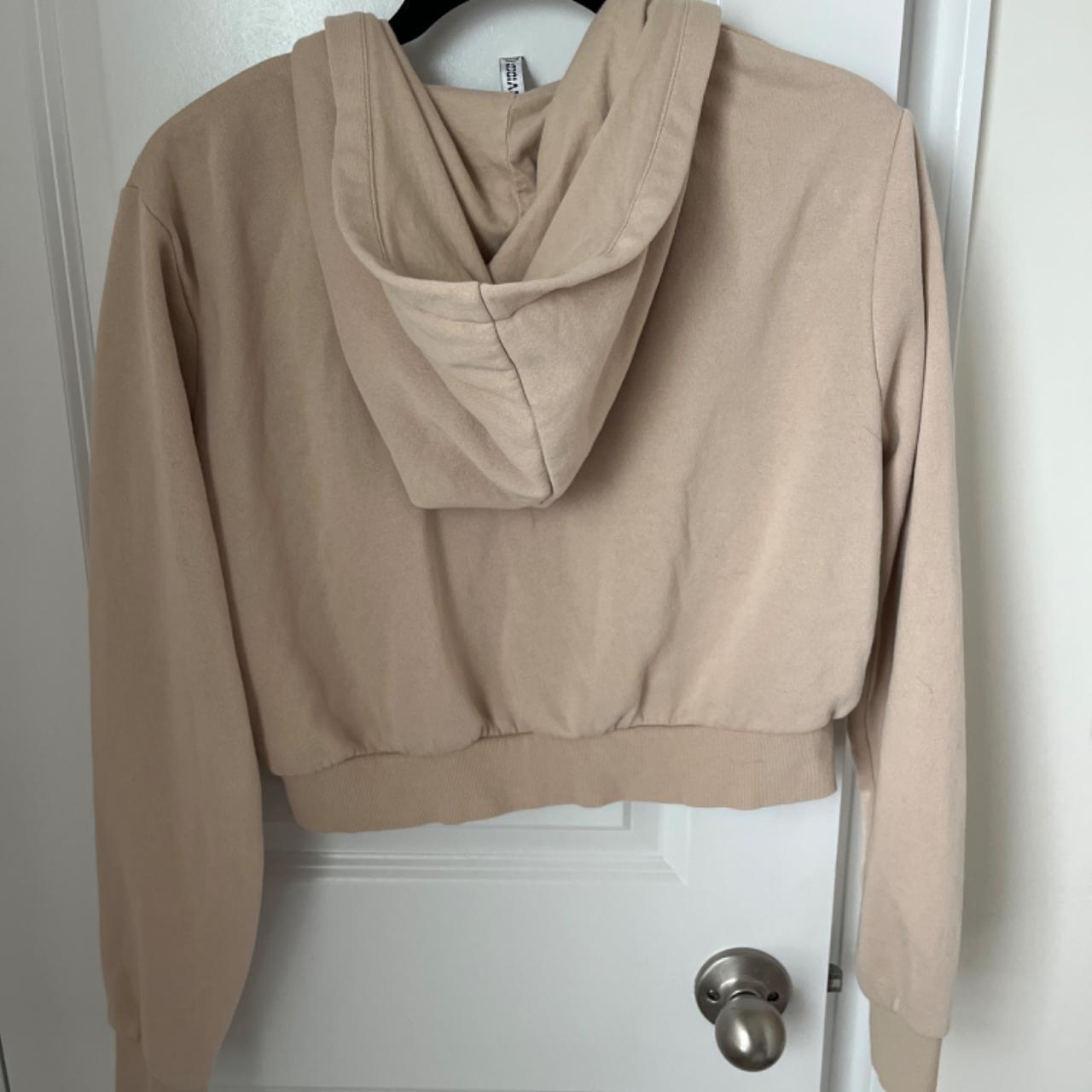 H&M Divided collection, beige cropped hoodie. Size... - Depop