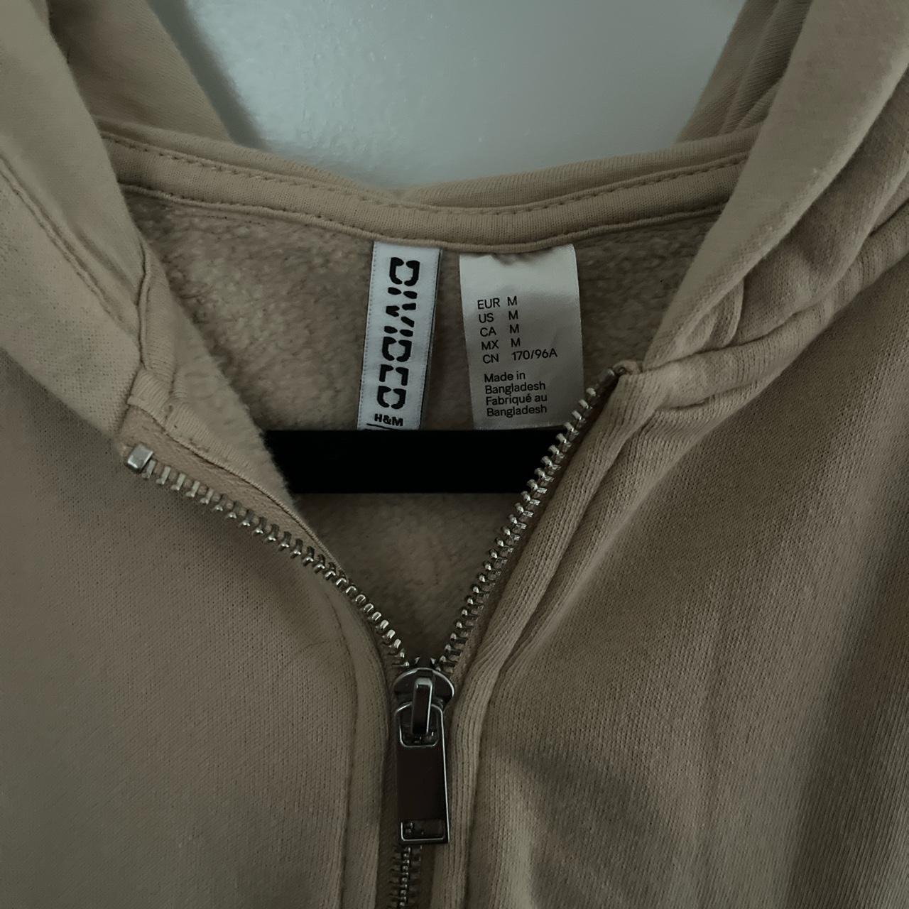 H&M Divided collection, beige cropped hoodie. Size... - Depop
