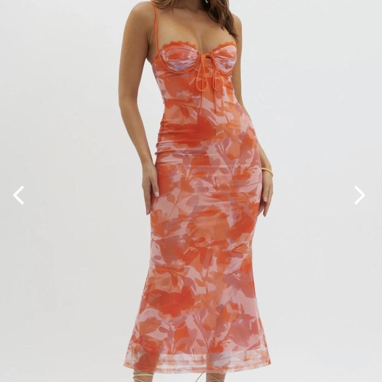 Selfie Leslie dress Fortune Lace Trim Mesh Maxi... | Depop