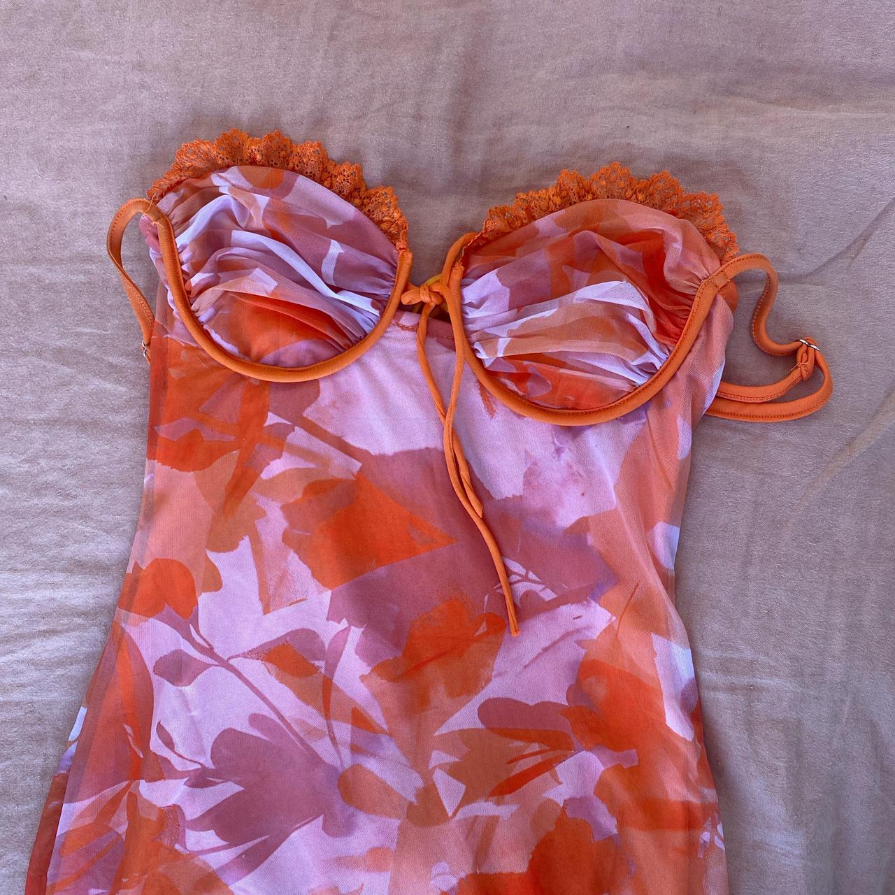 Selfie Leslie dress Fortune Lace Trim Mesh Maxi... | Depop