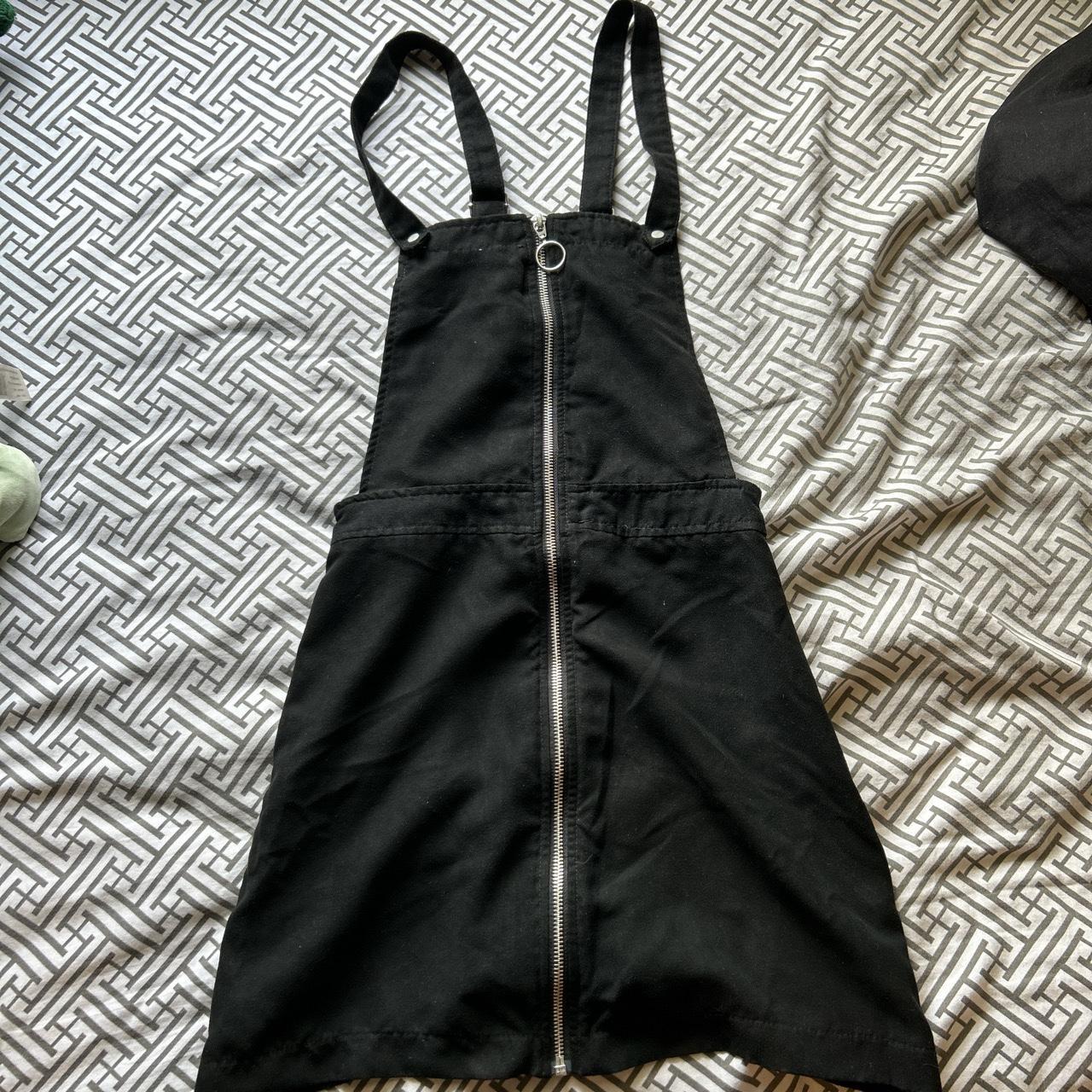 Small black overall zipper dress - Depop