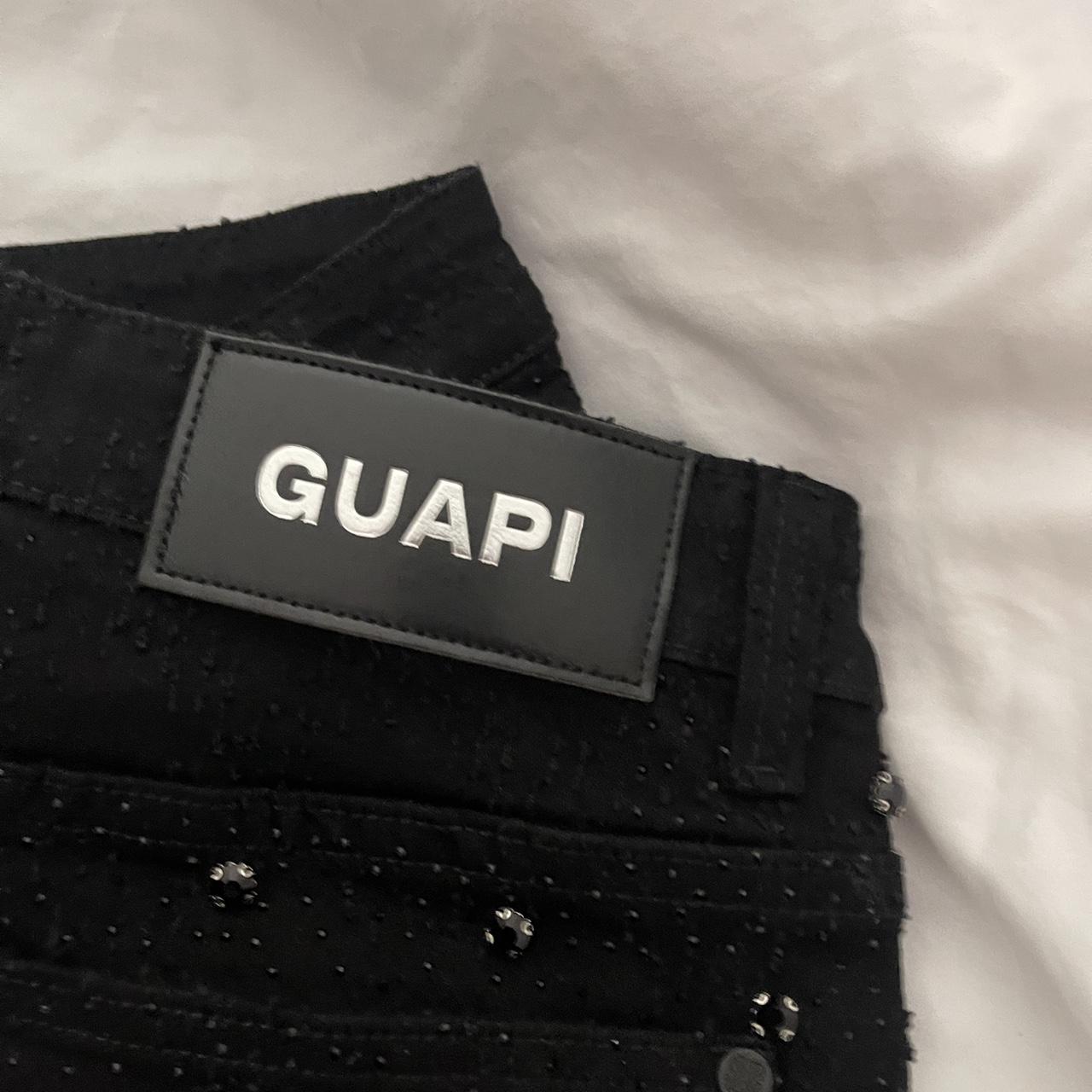 GUAPI EMBELLISHED BLACK STACKED JEANS SZ 32 WORN... - Depop