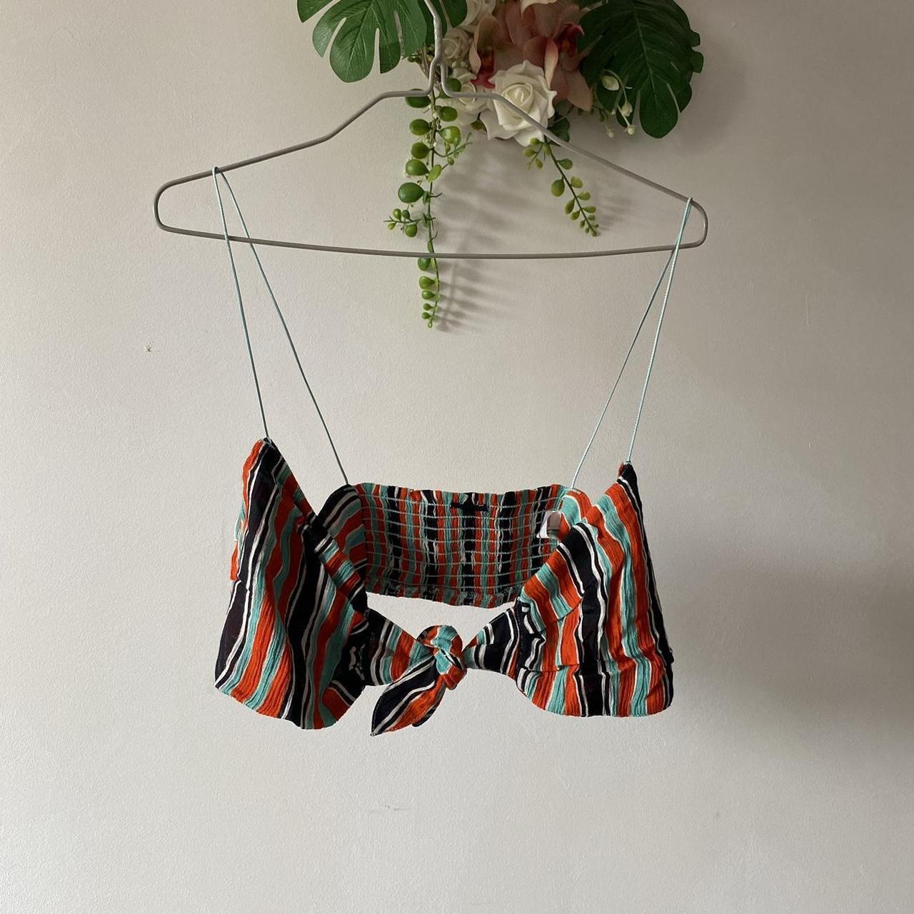 Urban outfitters striped tie-front crop top /... - Depop