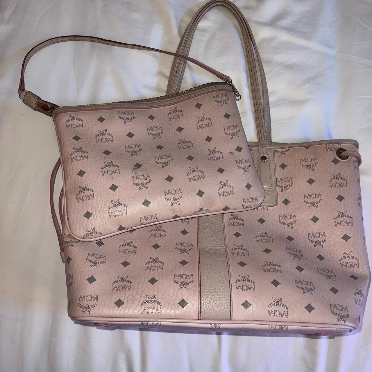 PINK MCM TOTE 2 PIECE SET - Depop