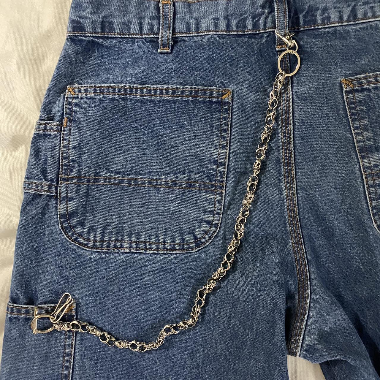 y2k punk / grunge gothic wallet chain skull link... - Depop