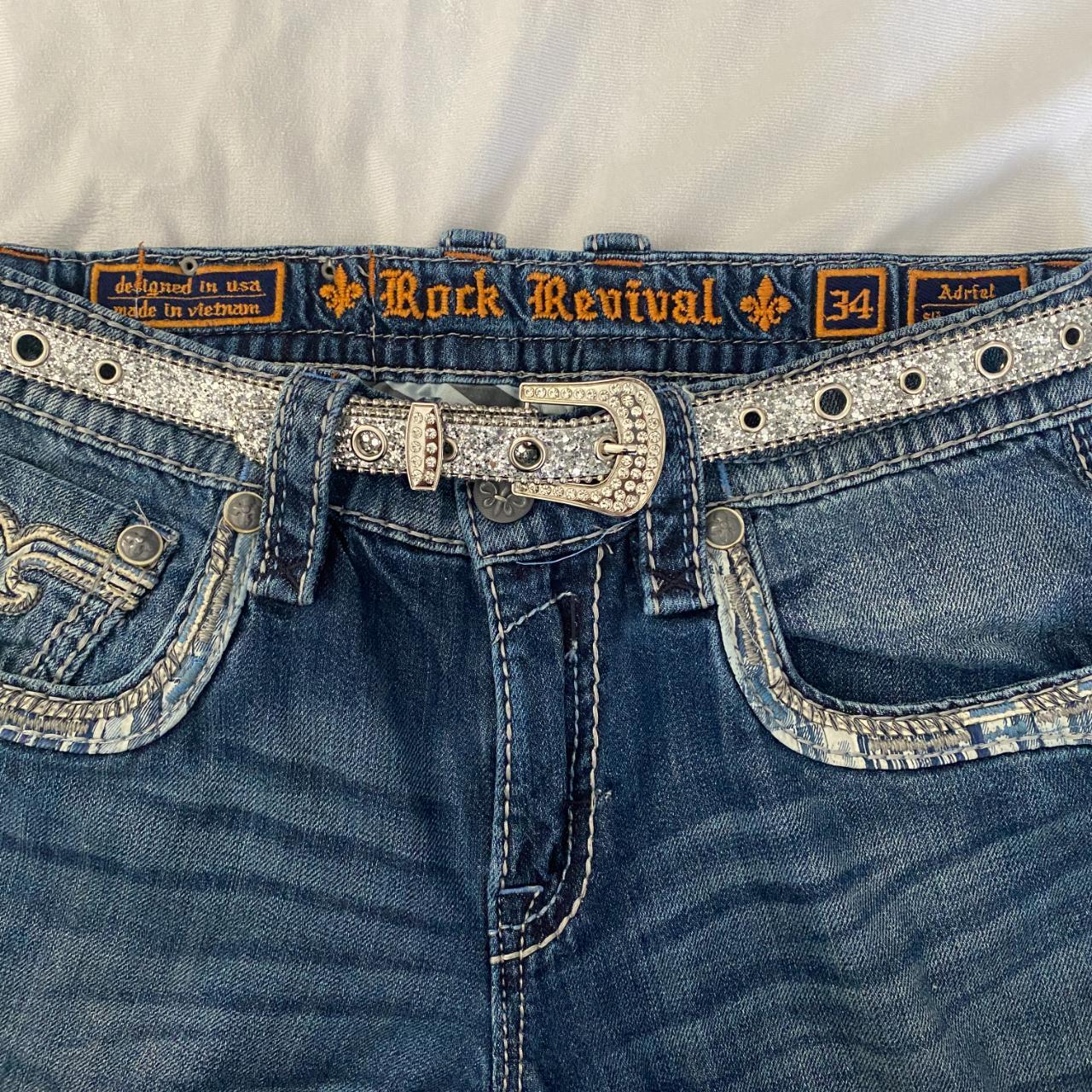 y2k style white rhinestone iced out belt super cool... | Depop