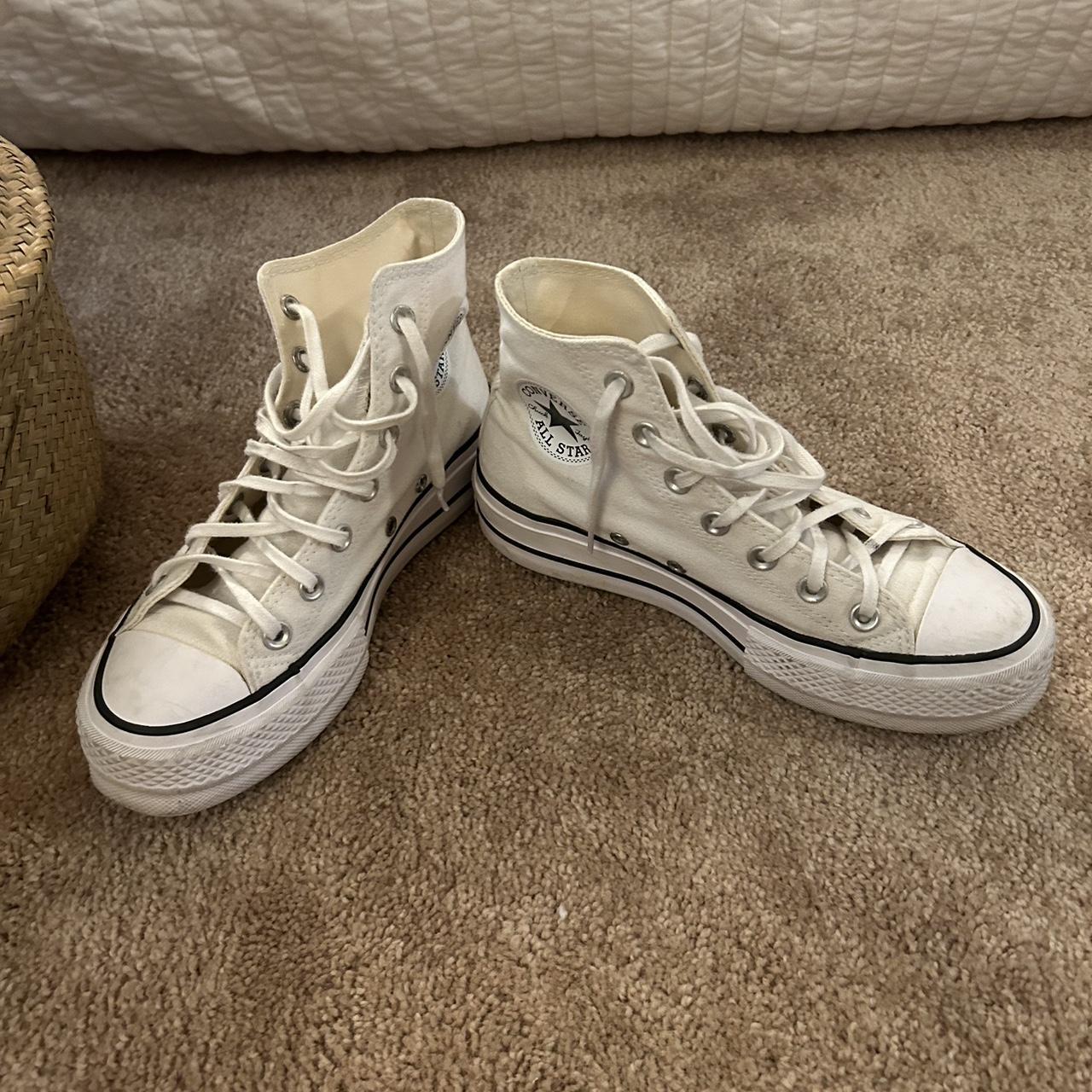 High top platform white canvas Converse Have only... - Depop