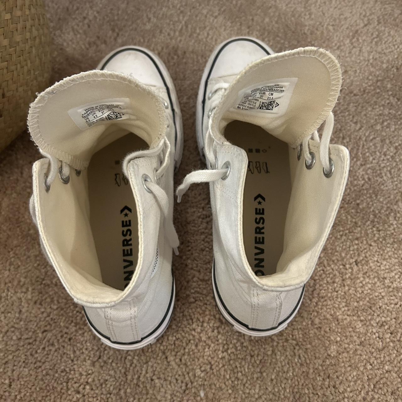 High top platform white canvas Converse Have only... - Depop