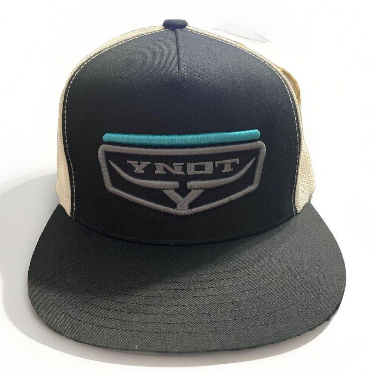 YNOT Logo Baseball Hat Cap Black Gray Aqua. Depop