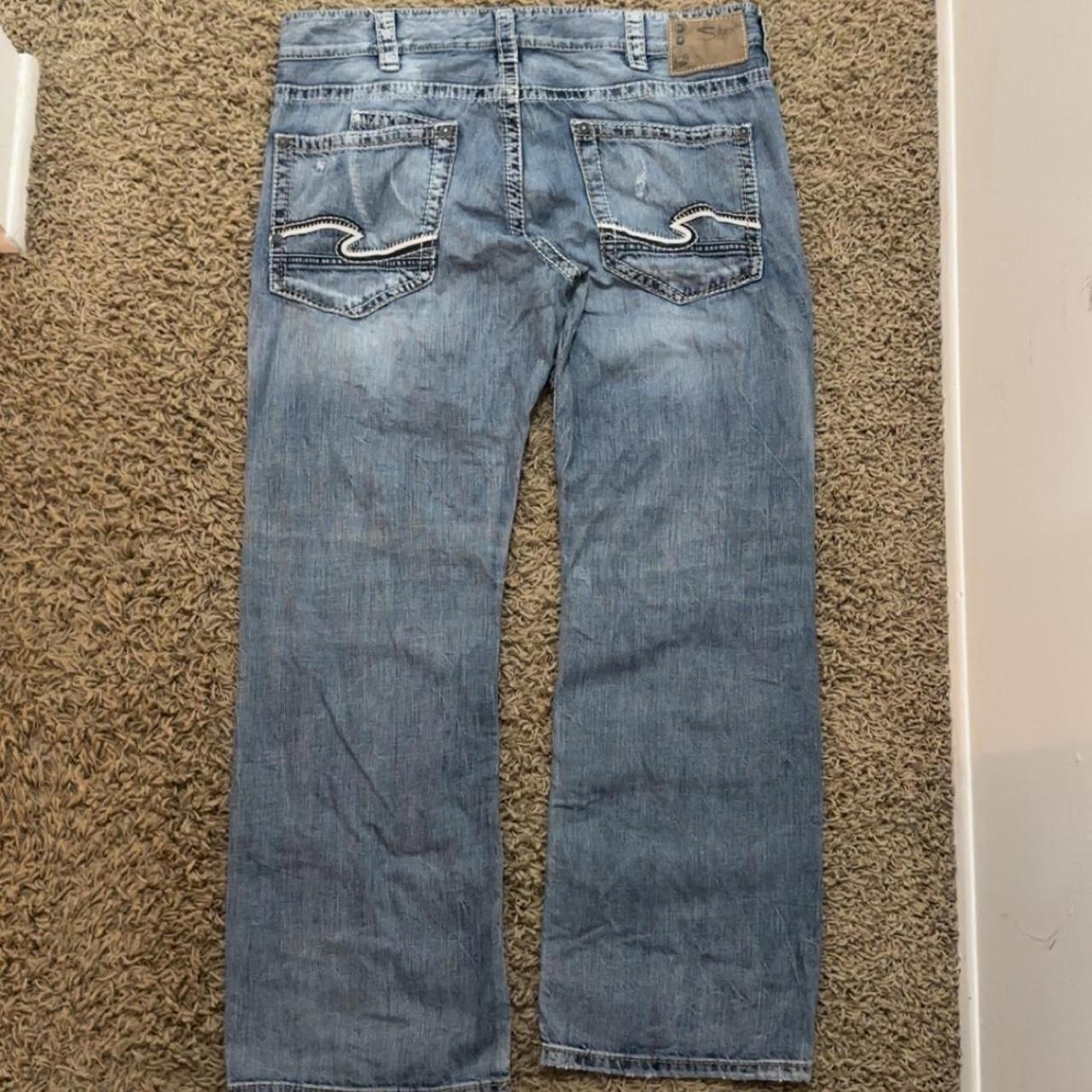 Silver Zac Blue Washed Jeans Waist 38 Length 32 - Depop