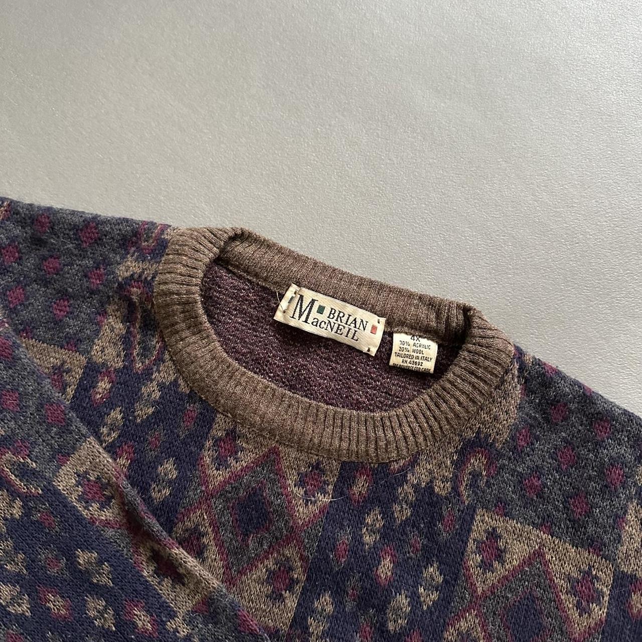 Vintage 90s Brian MacNEIL knit wool grunge... | Depop