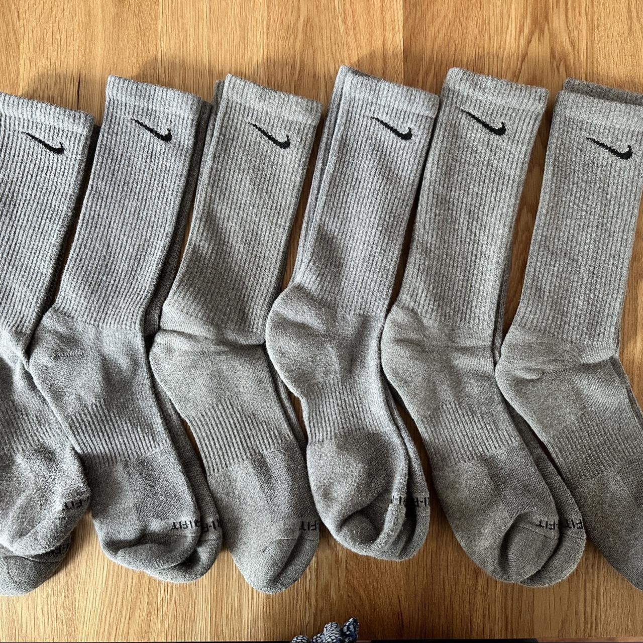 6 pairs of grey large Nike crew socks. Never worn. I... - Depop