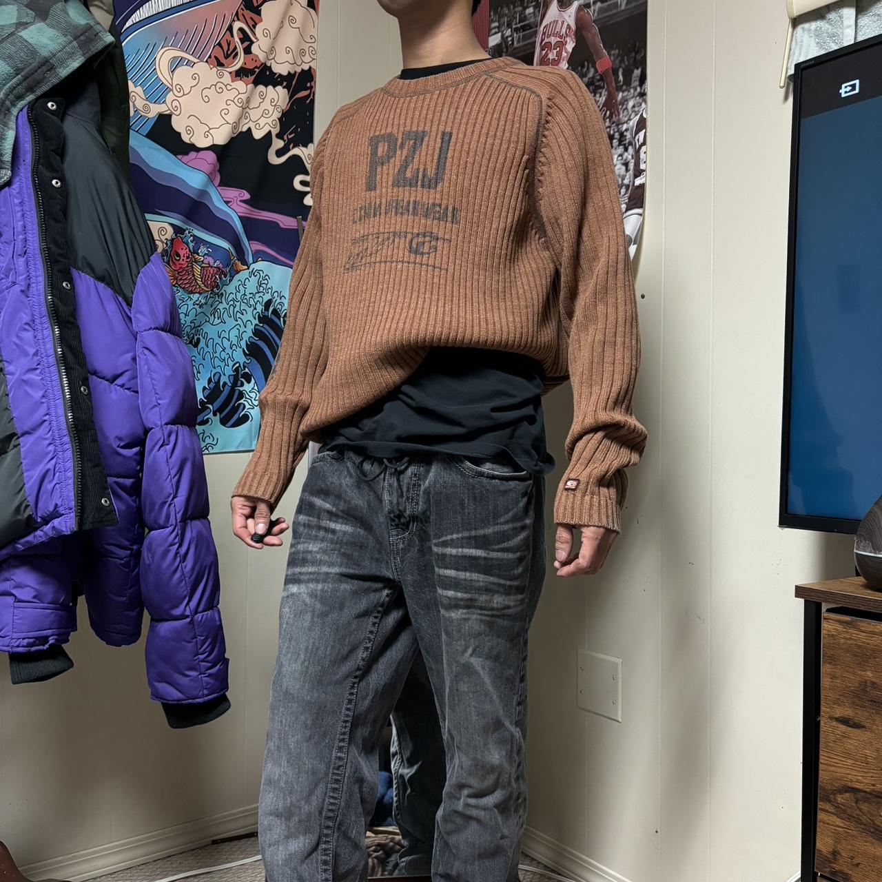 Vintage point zero knit sweater Size L - Depop