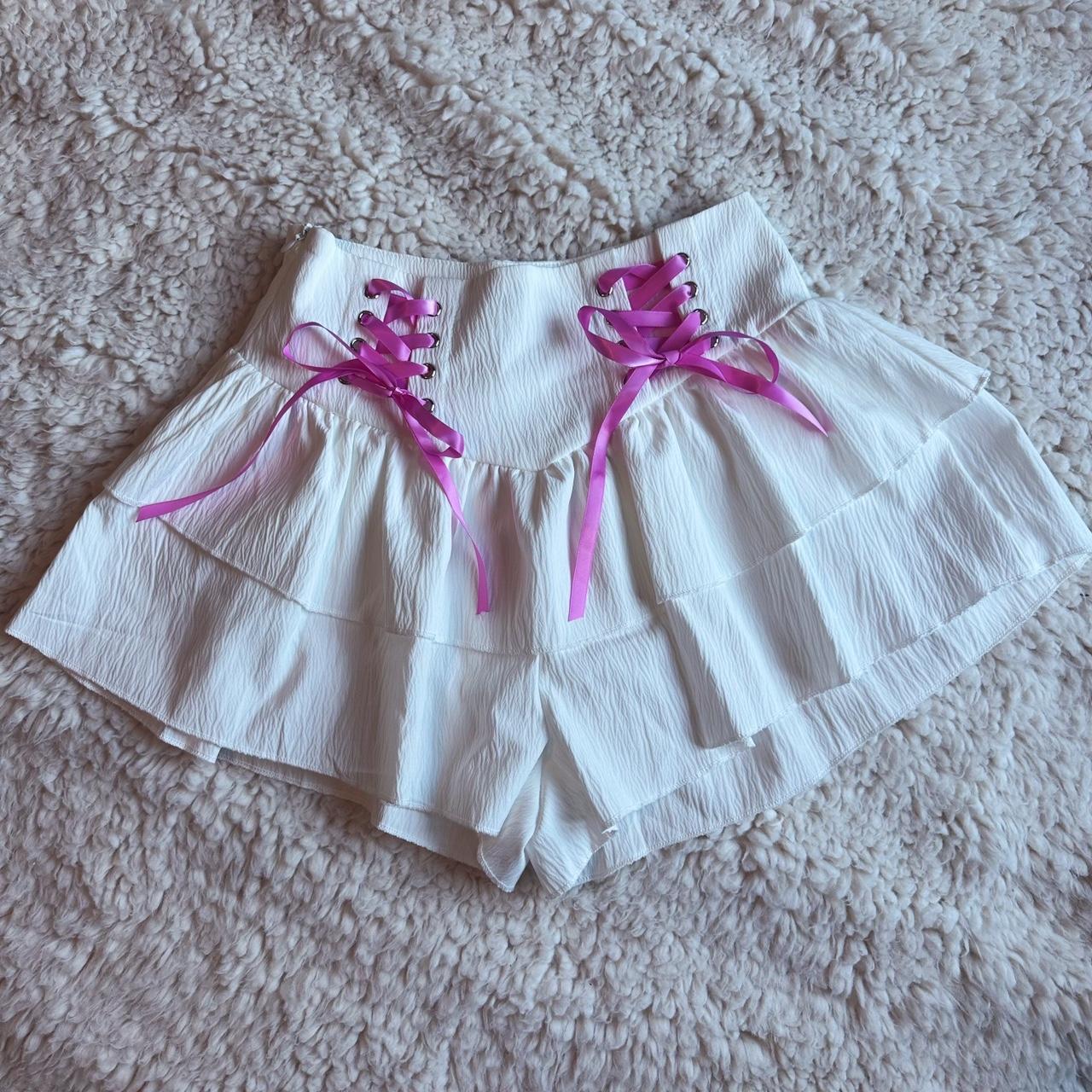 white ruffle skort ꕥ ... - Depop