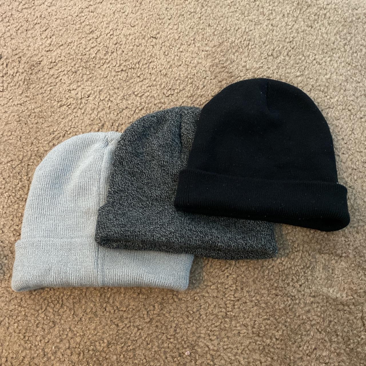 3 beanies, worn a few times - Depop
