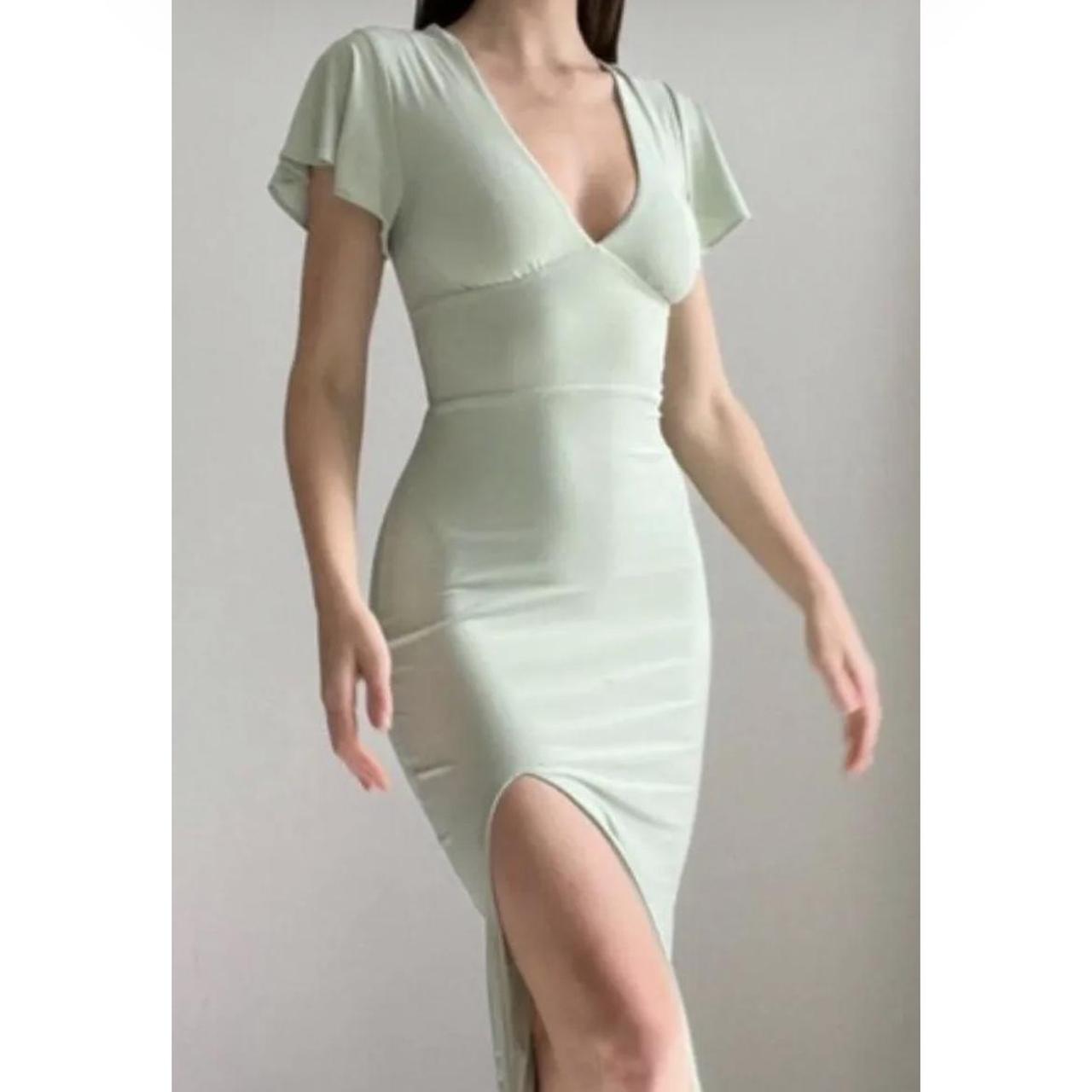 AYM Studio Hyde midi bodycon dress with tie back... - Depop
