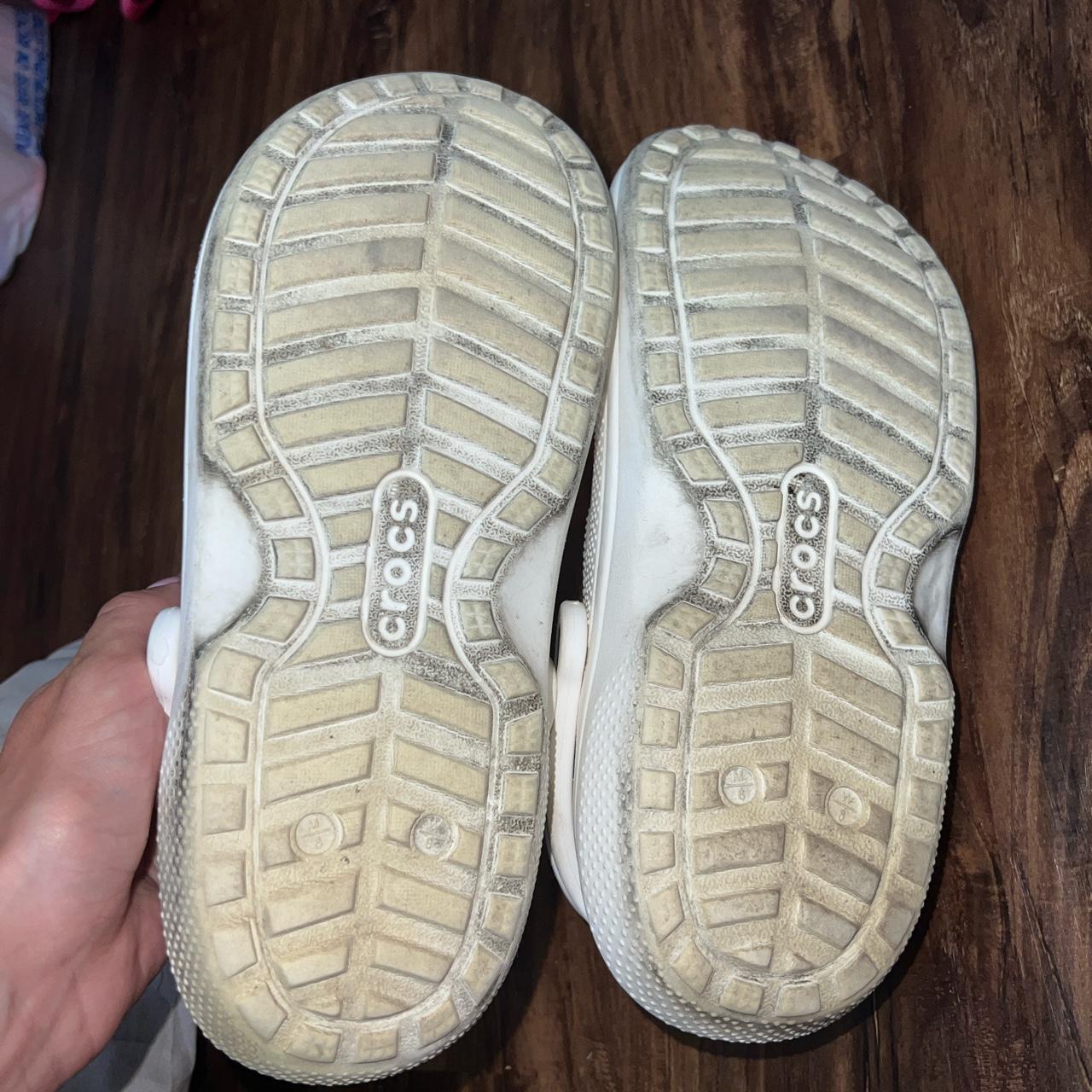 Women’s white fuzzy crocs Used a few times #crocs... - Depop