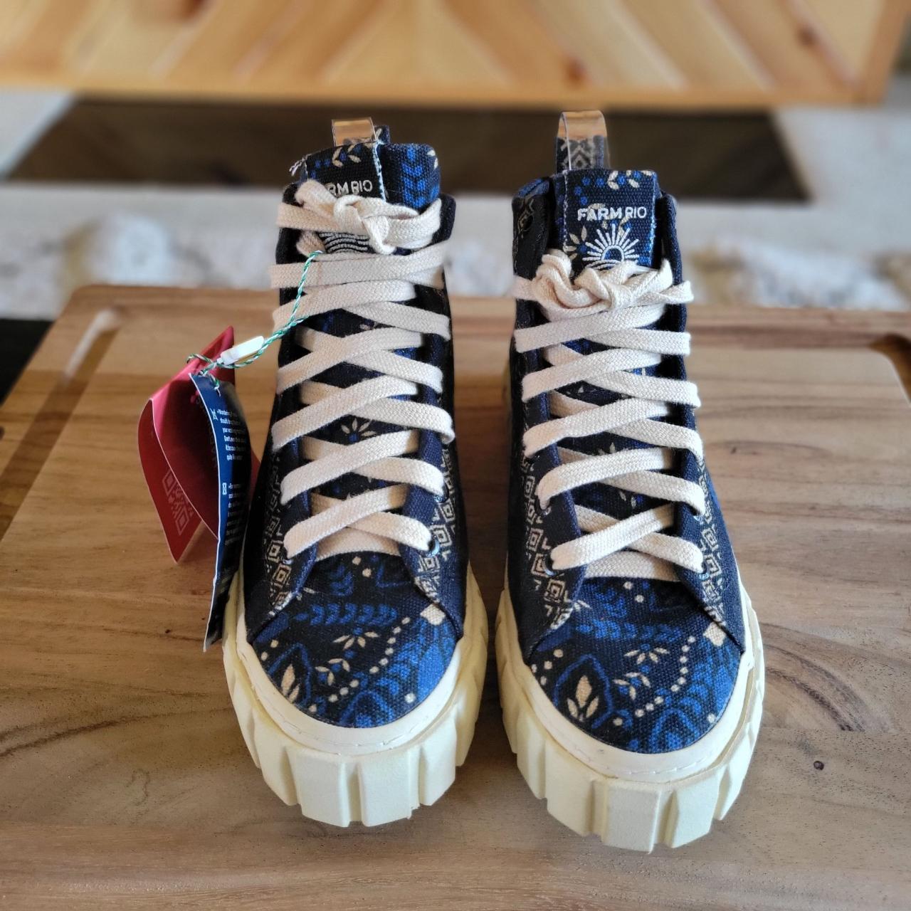 Farm Rio Black Macaw Forest Flatform Sneaker High... - Depop