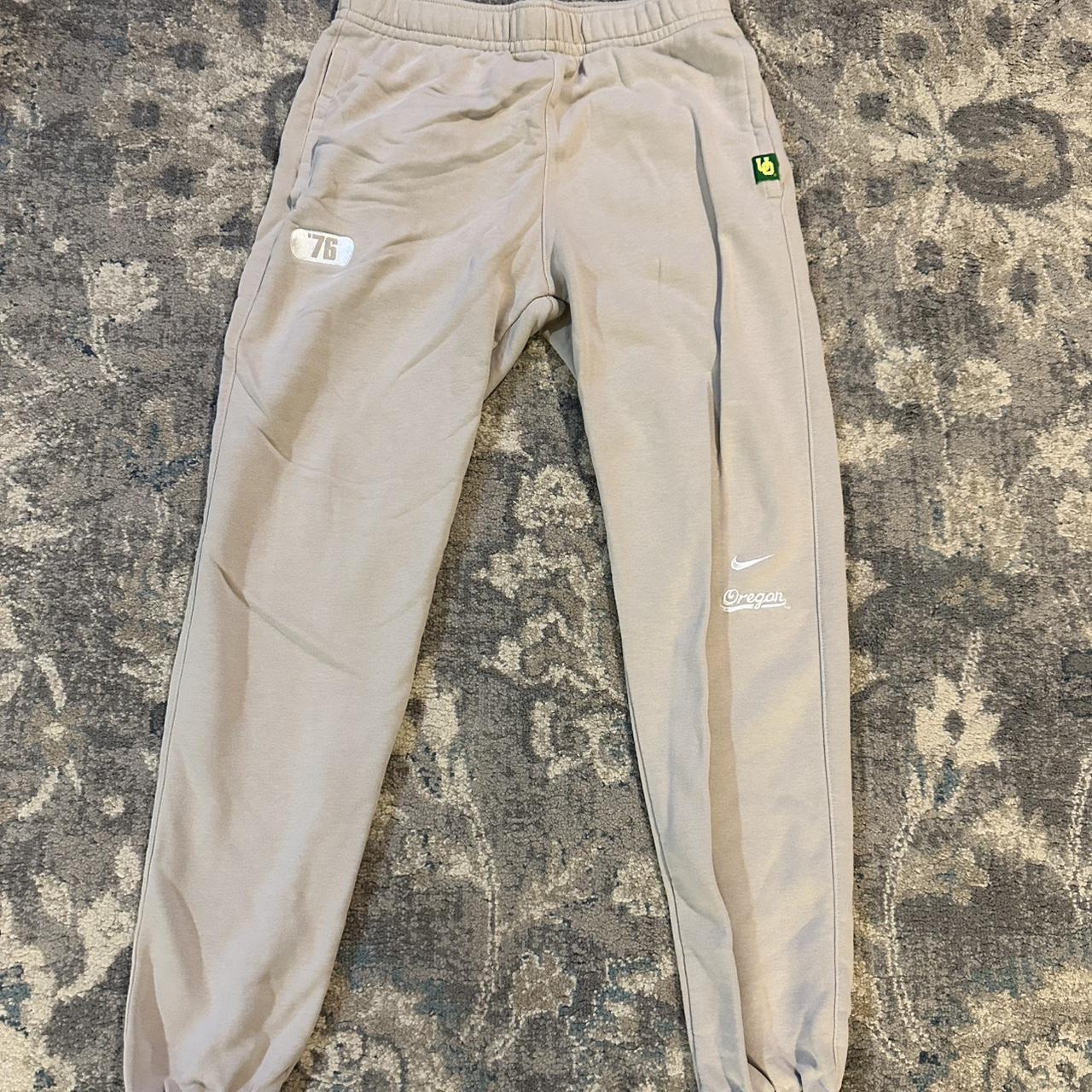Small Nike Swoosh Oregon ducks joggers in cream and... | Depop