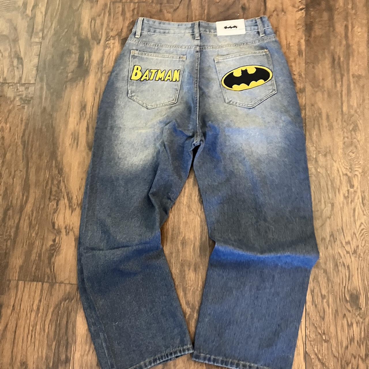 Washed Batman jeans Comes with pre rips Size... - Depop