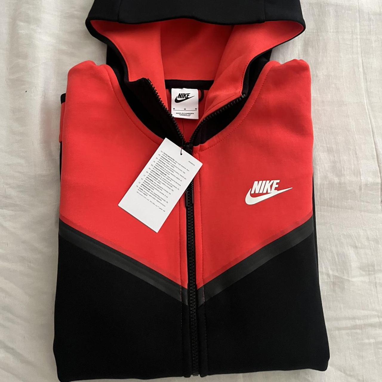 Red and black Nike tech fleece🧼 Brand new with tags... - Depop