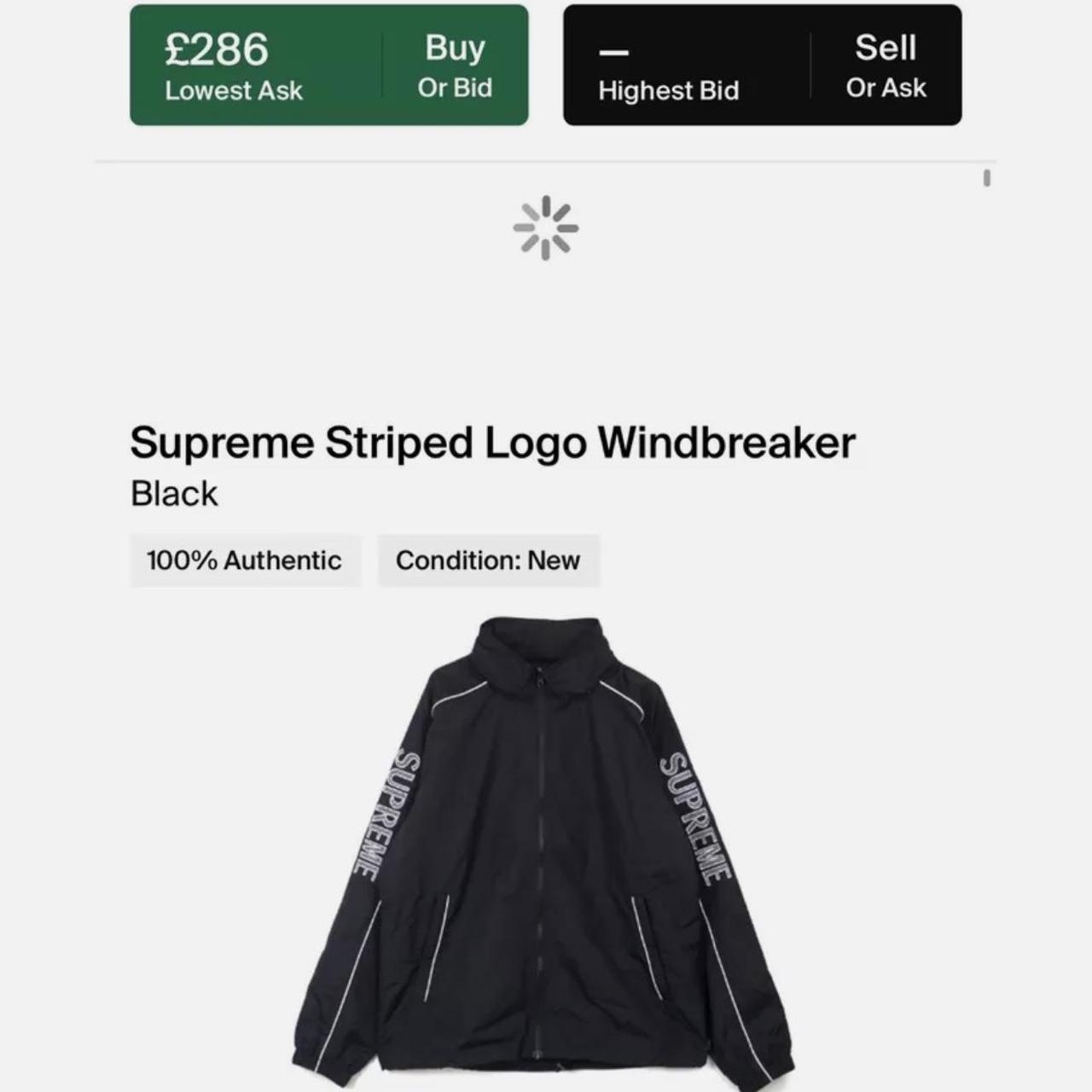 Supreme SS17 stripped logo wind breaker zip up | Depop Supreme SS17 stripped logo wind breaker zip up | Depop