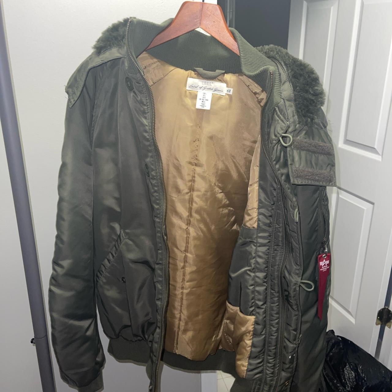 H&M Men's Green and Khaki Jacket | Depop