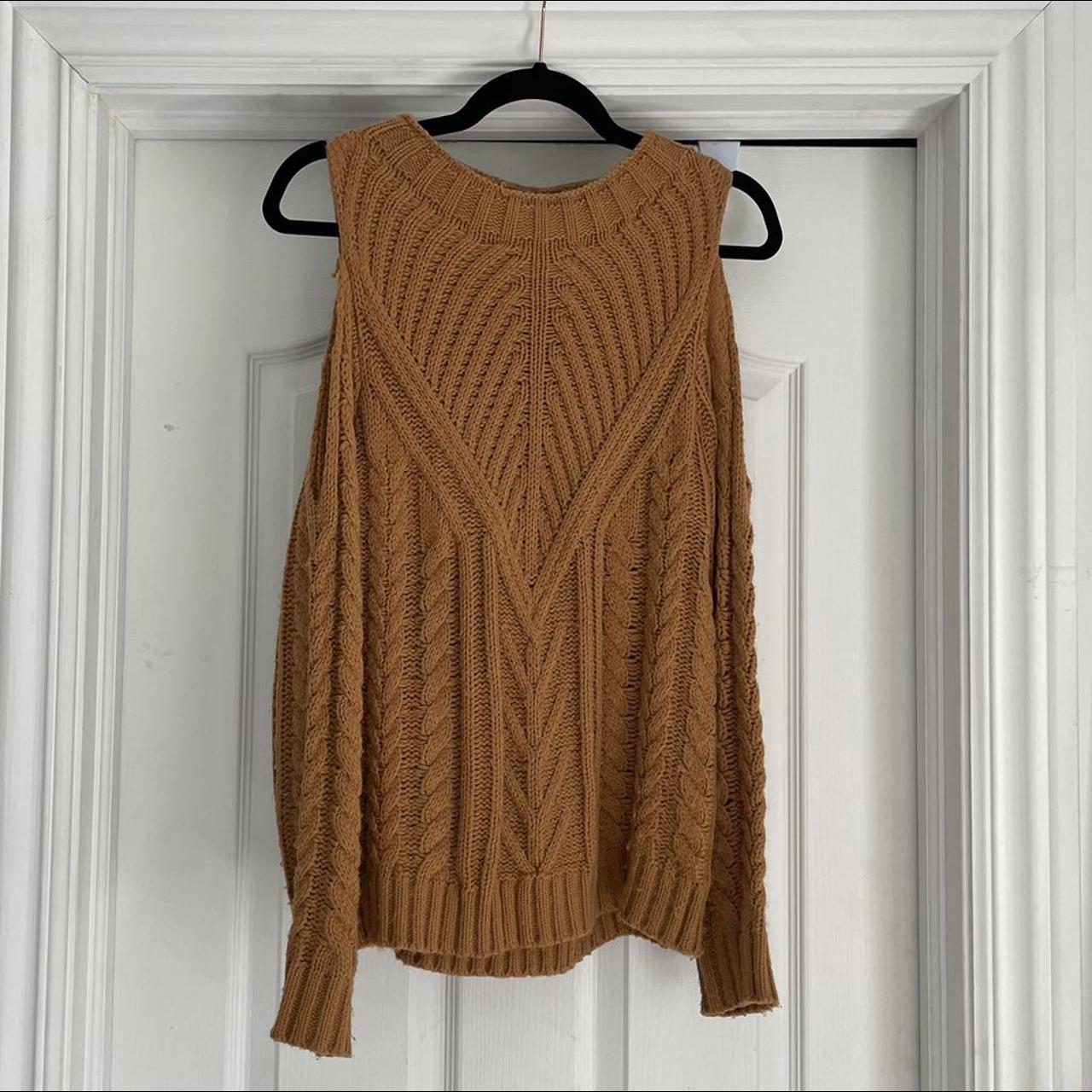 Burnt orange off the shoulder sweater. S/M - Depop