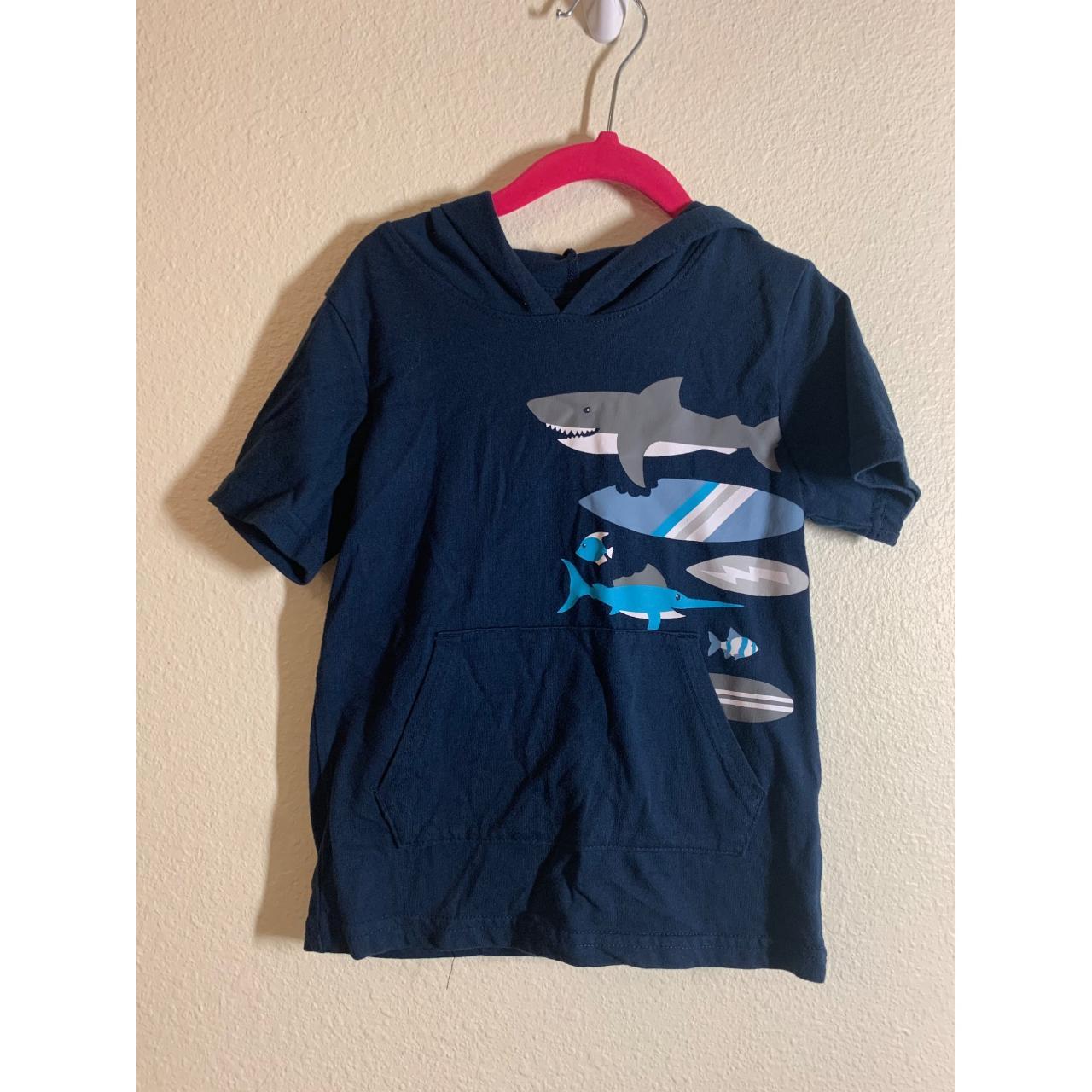 Garanimals Shark Hoodie Short Sleeve T-Shirt Boys... - Depop